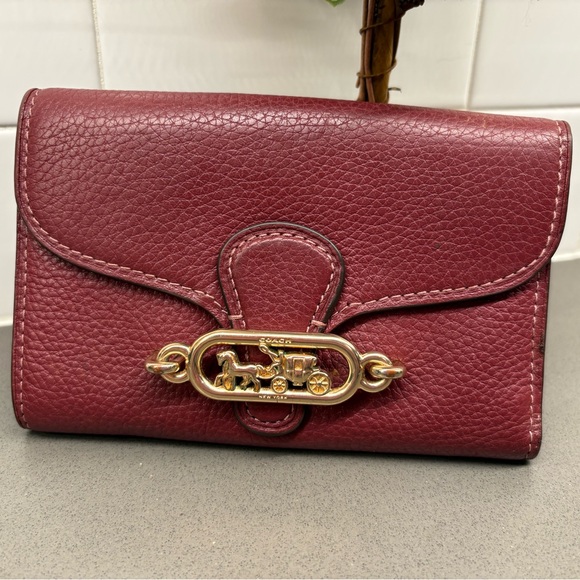 Coach | Bags | Coach Burgundy Envelope Wallet | Poshmark